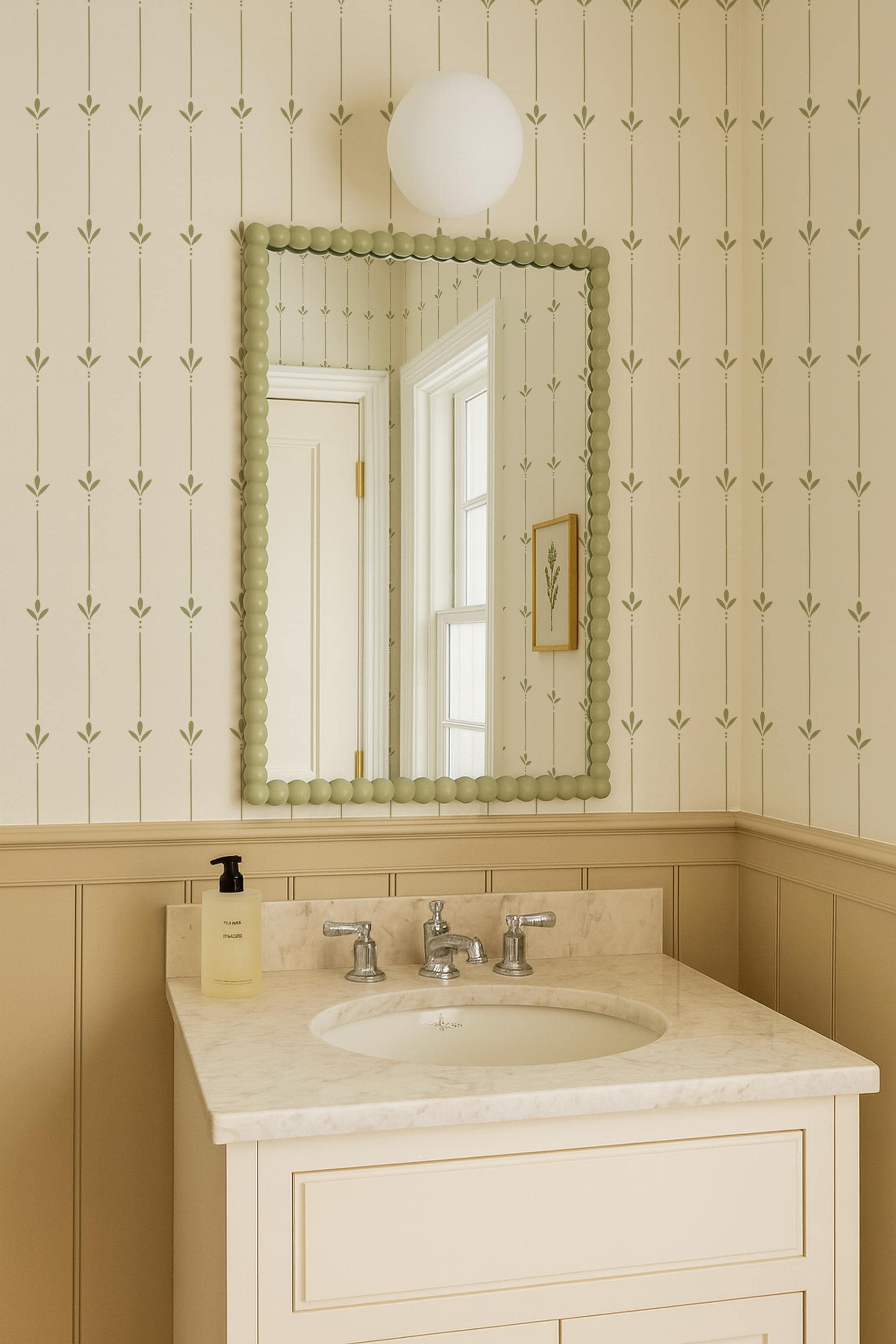 Victorian Stripe Wallpaper – Vintage Botanical Peel & Stick or ...