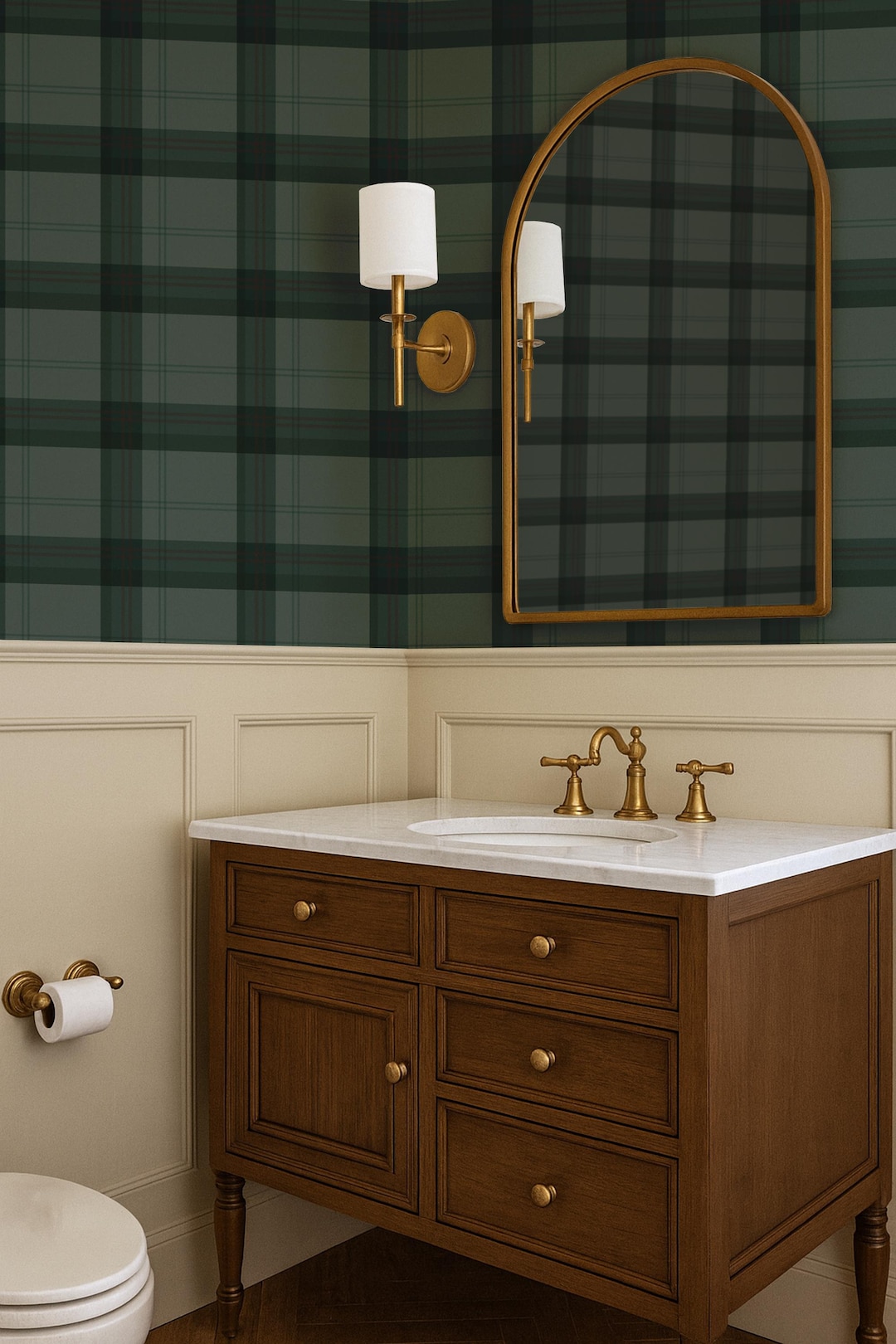 Green Plaid Wallpaper – Classic Tartan Peel & Stick or Traditional Wall ...