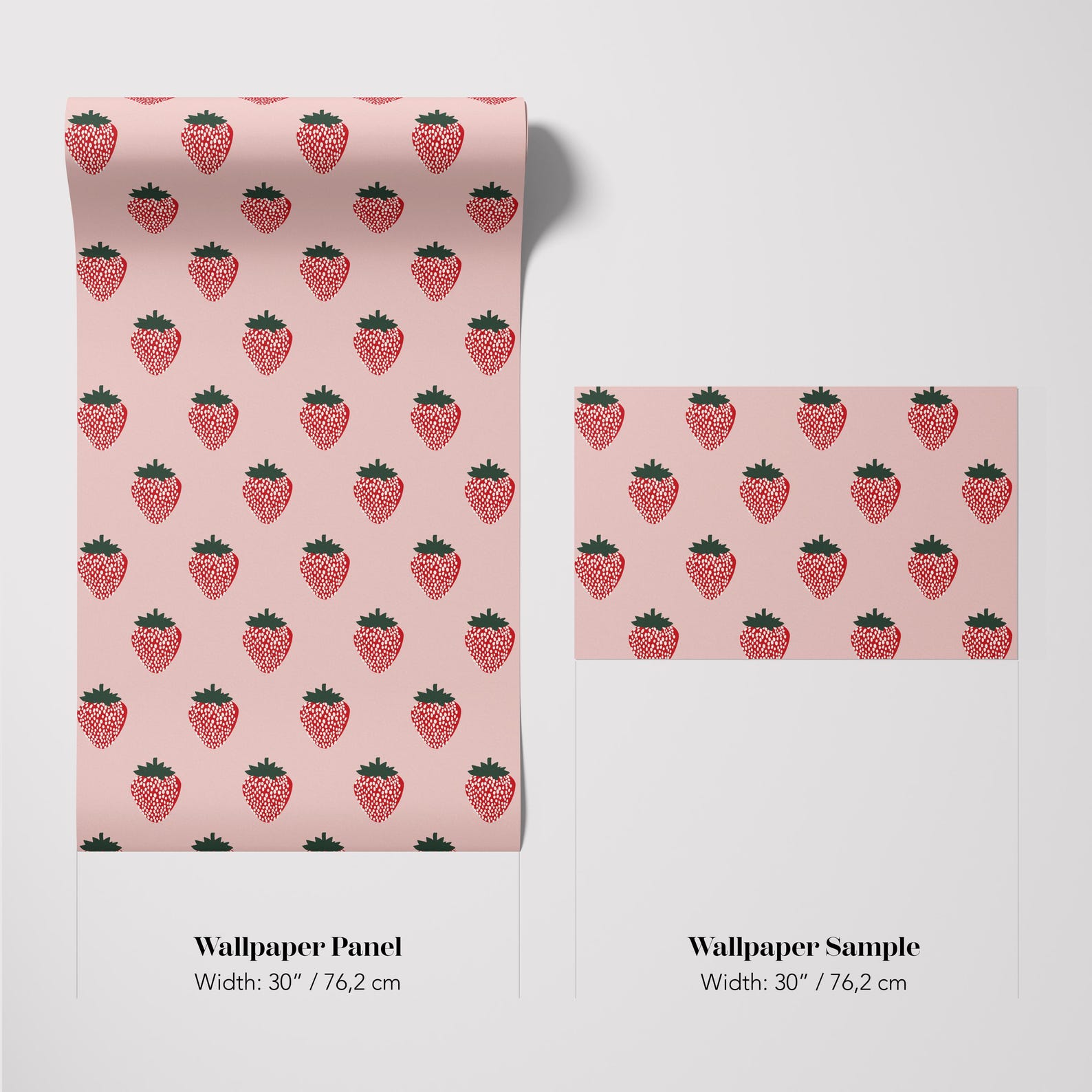 Strawberry Peel & Stick Wallpaper – Custom Color Playful Nursery Non ...