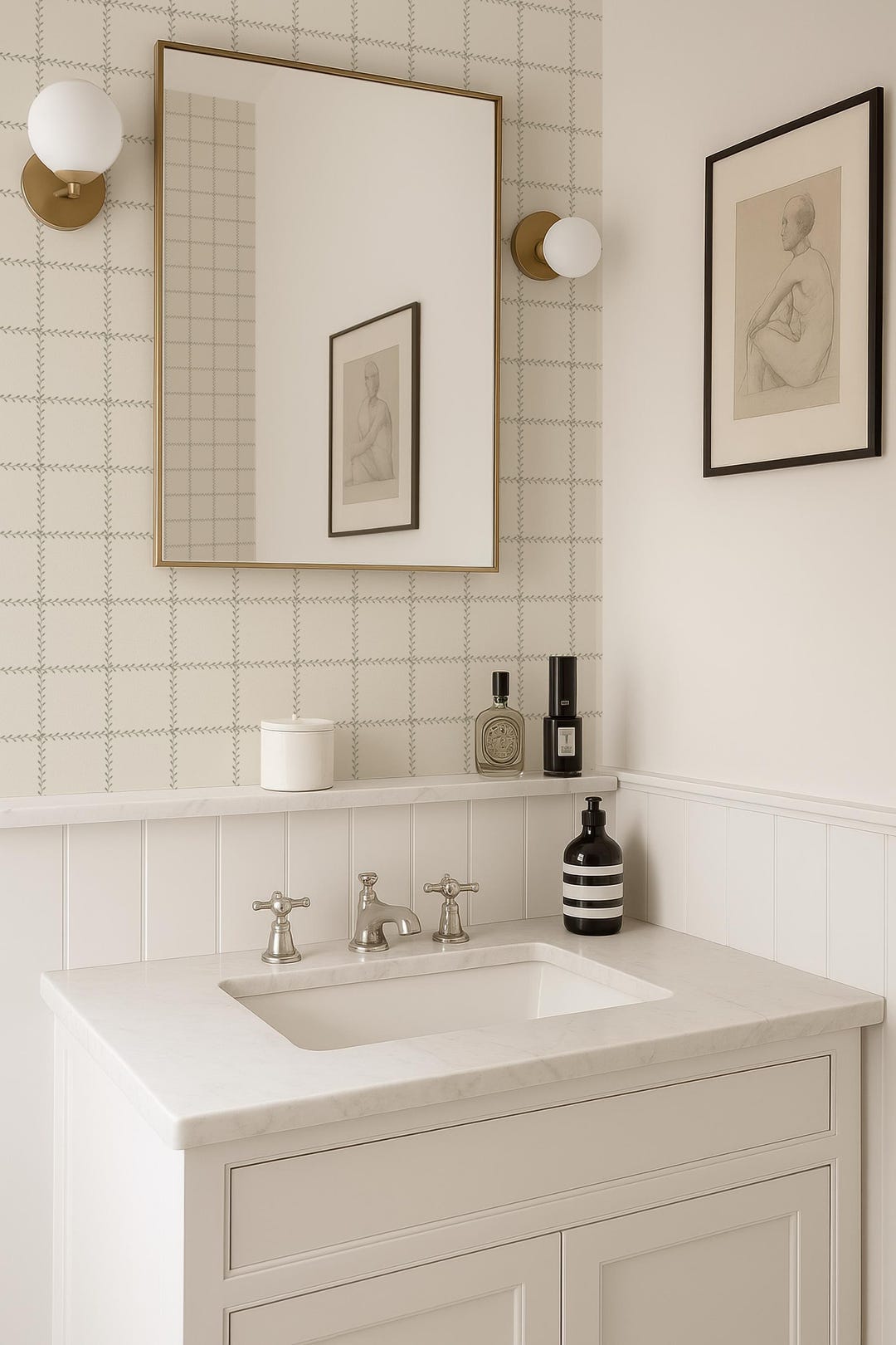 Olive Branch Lattice Wallpaper – Vintage Peel & Stick or Traditional ...