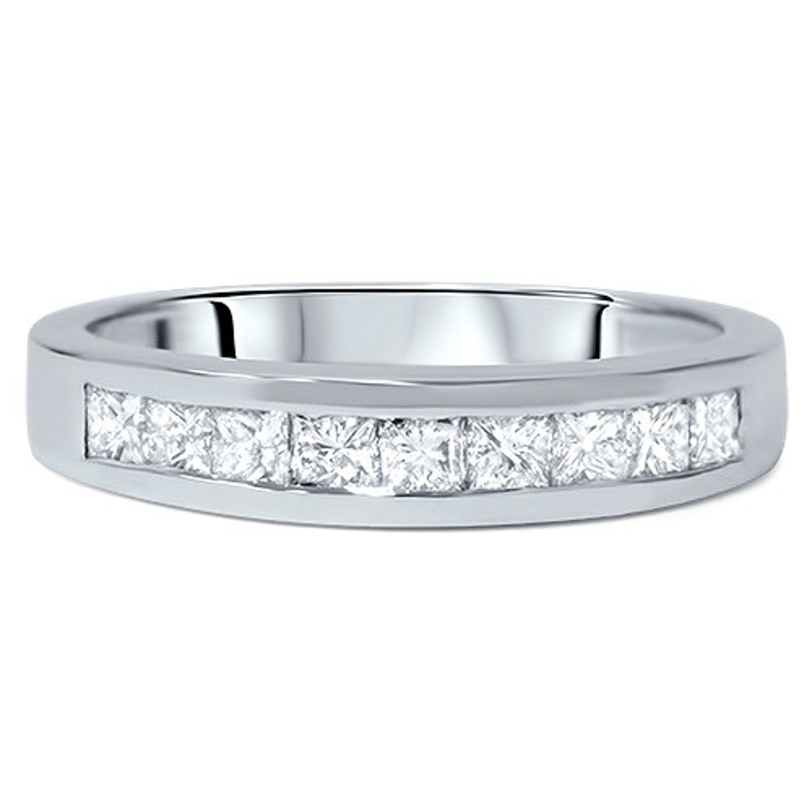 1.10CT Princess Cut Channel Set Diamond Wedding Ring Mens & - Etsy
