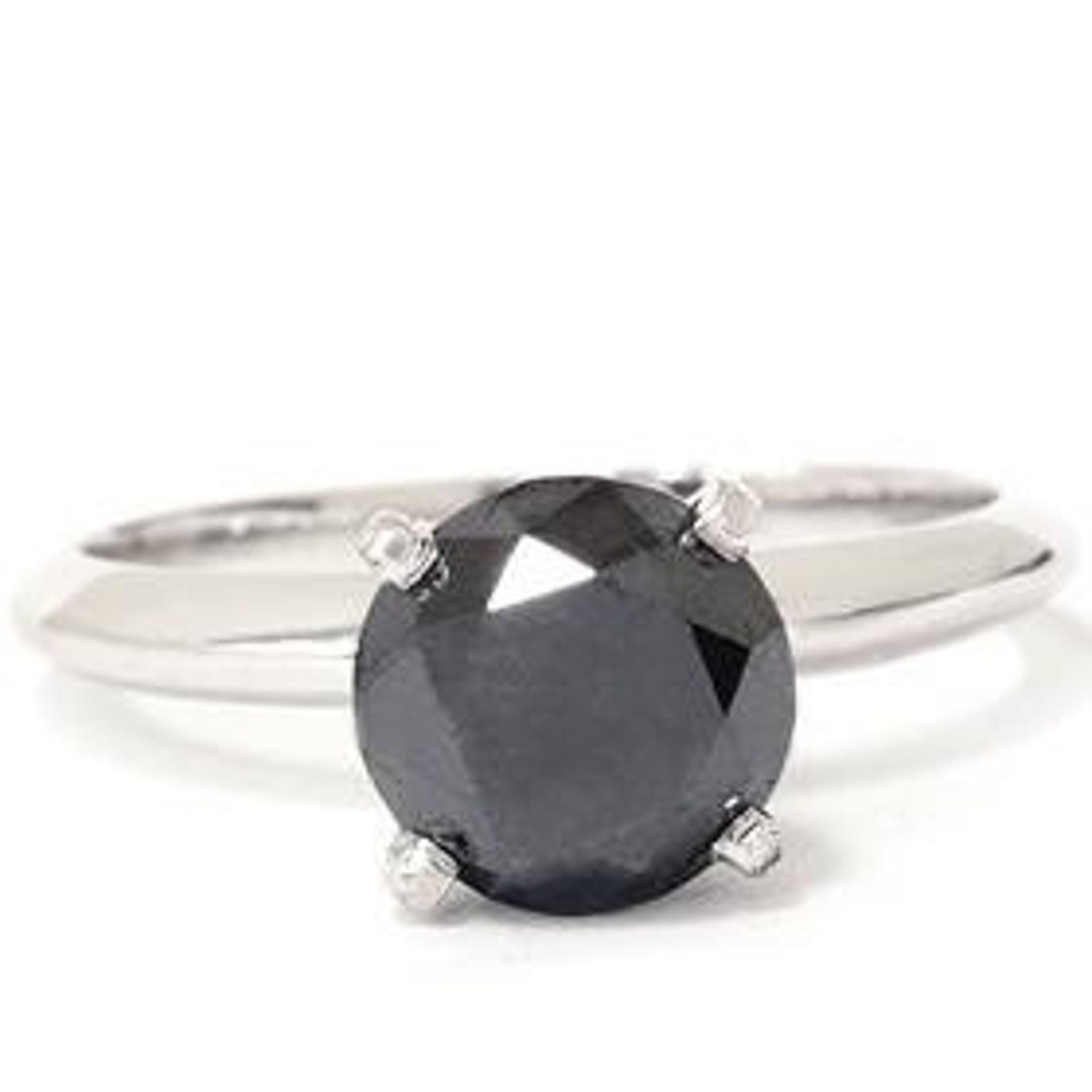 Simple black diamond solitaire ring - niominter