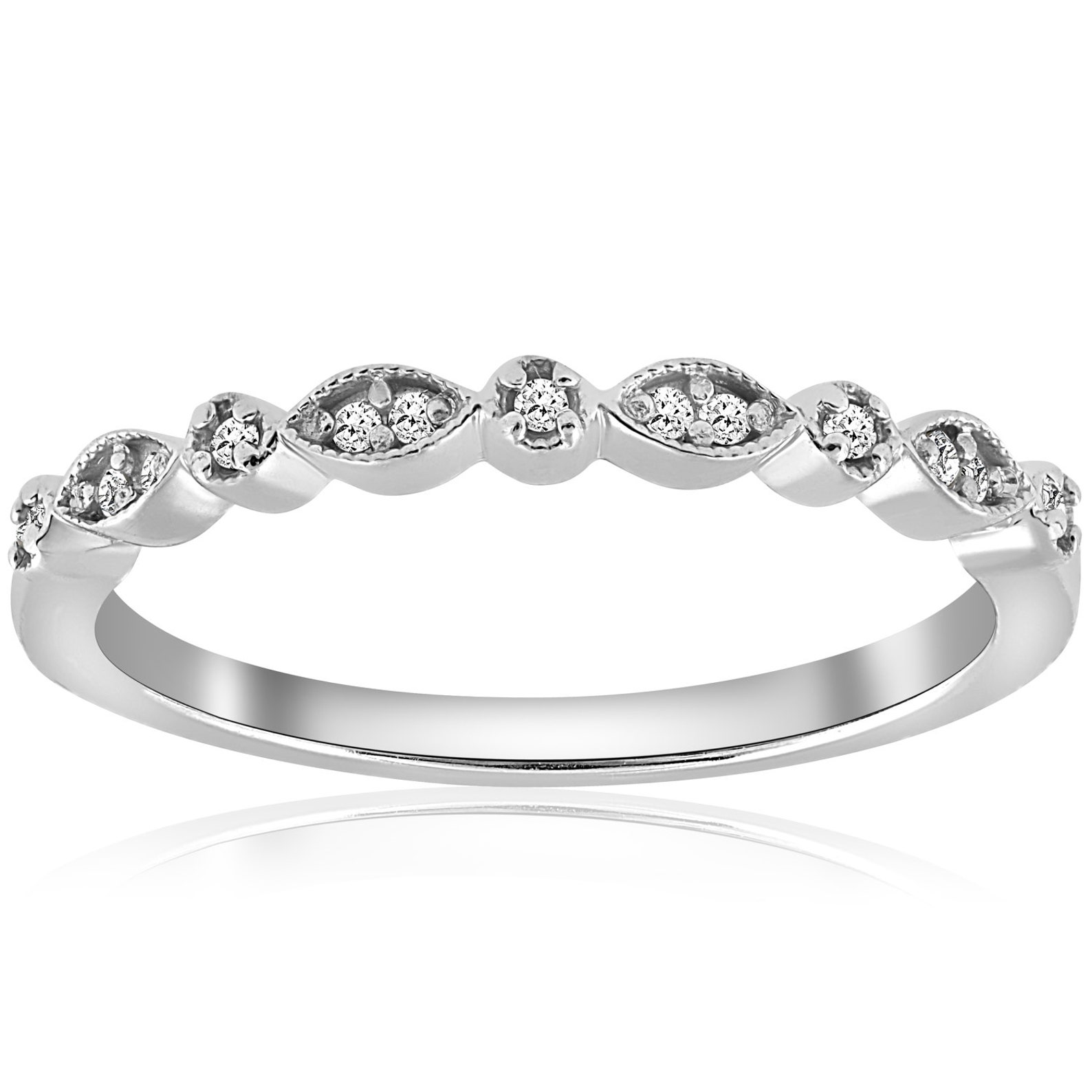 Diamond Wedding Ring Stackable Diamond Wedding Band Womens - Etsy