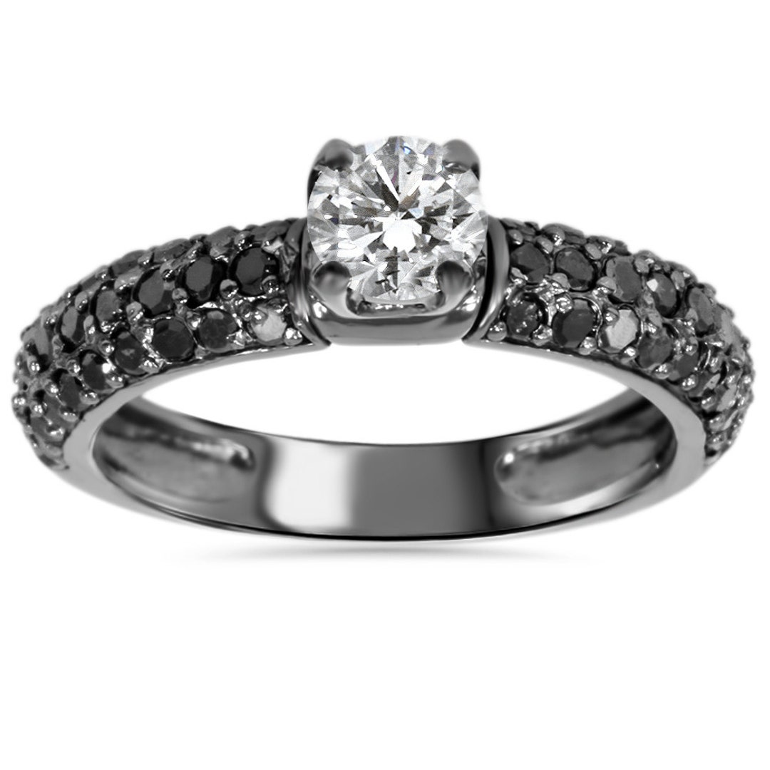 Black Diamond Engagement Ring, Black Diamond Ring, Black Gold Diamond ...