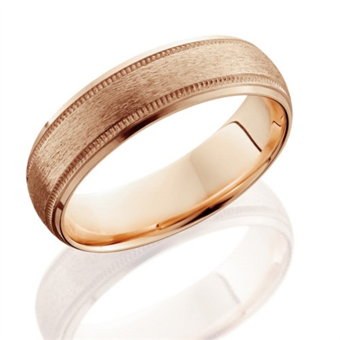 Rose Gold Wedding Band Rose Gold Ring Brushed Rose Gold - Etsy