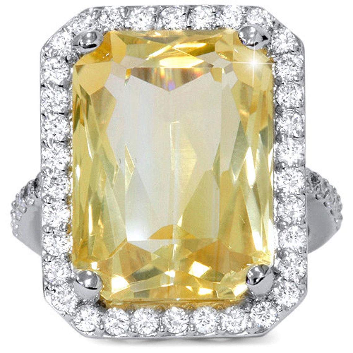Citrine and Diamond Vintage Ring 9.42CT Citrine & Diamond - Etsy