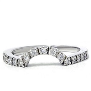 Diamond .25CT Curved Notched Wedding Ring Enhancer 14K White Gold - Etsy