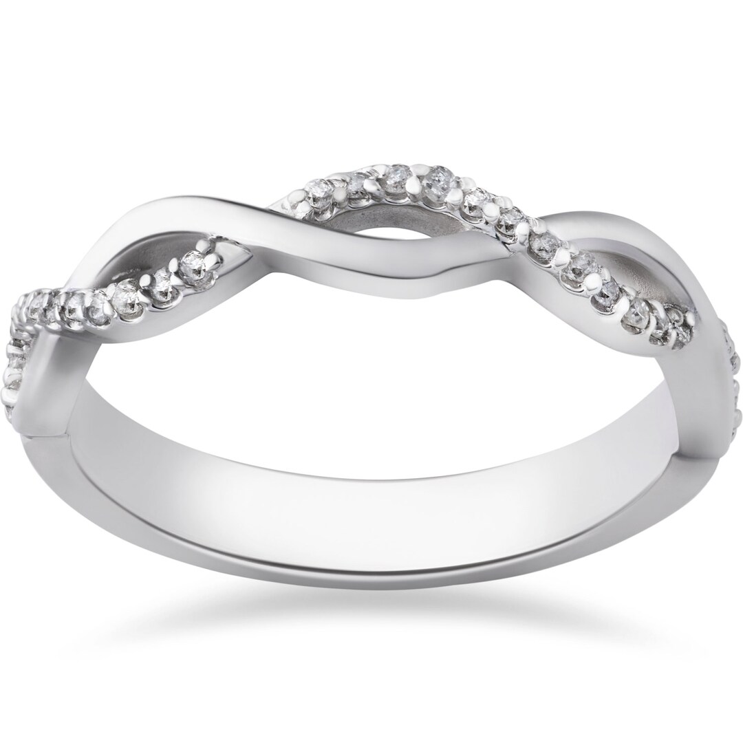 Diamond Infinity Wedding Ring 1/8ct Diamond Infinity Wedding Ring 10k ...