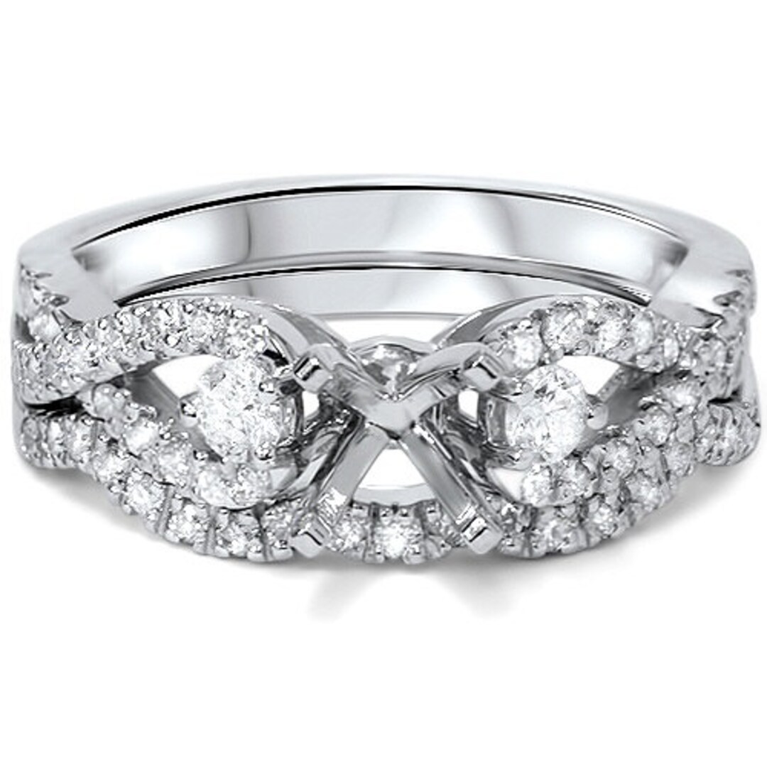 Diamond Infinity Style Engagement Setting Matching Wedding - Etsy