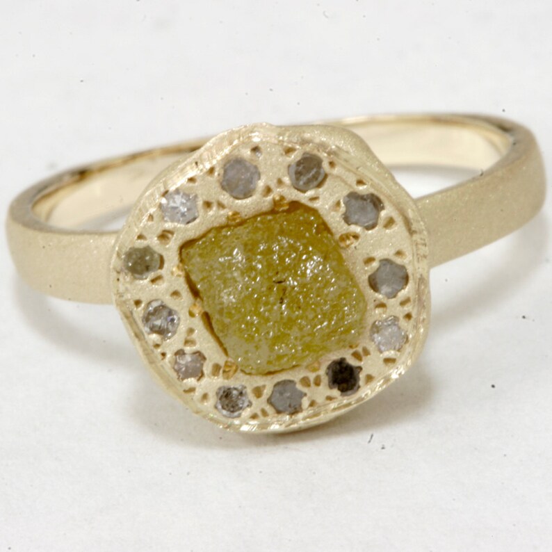 Anello di diamanti grezzi diamanti taglio grezzo anello di - Etsy Italia