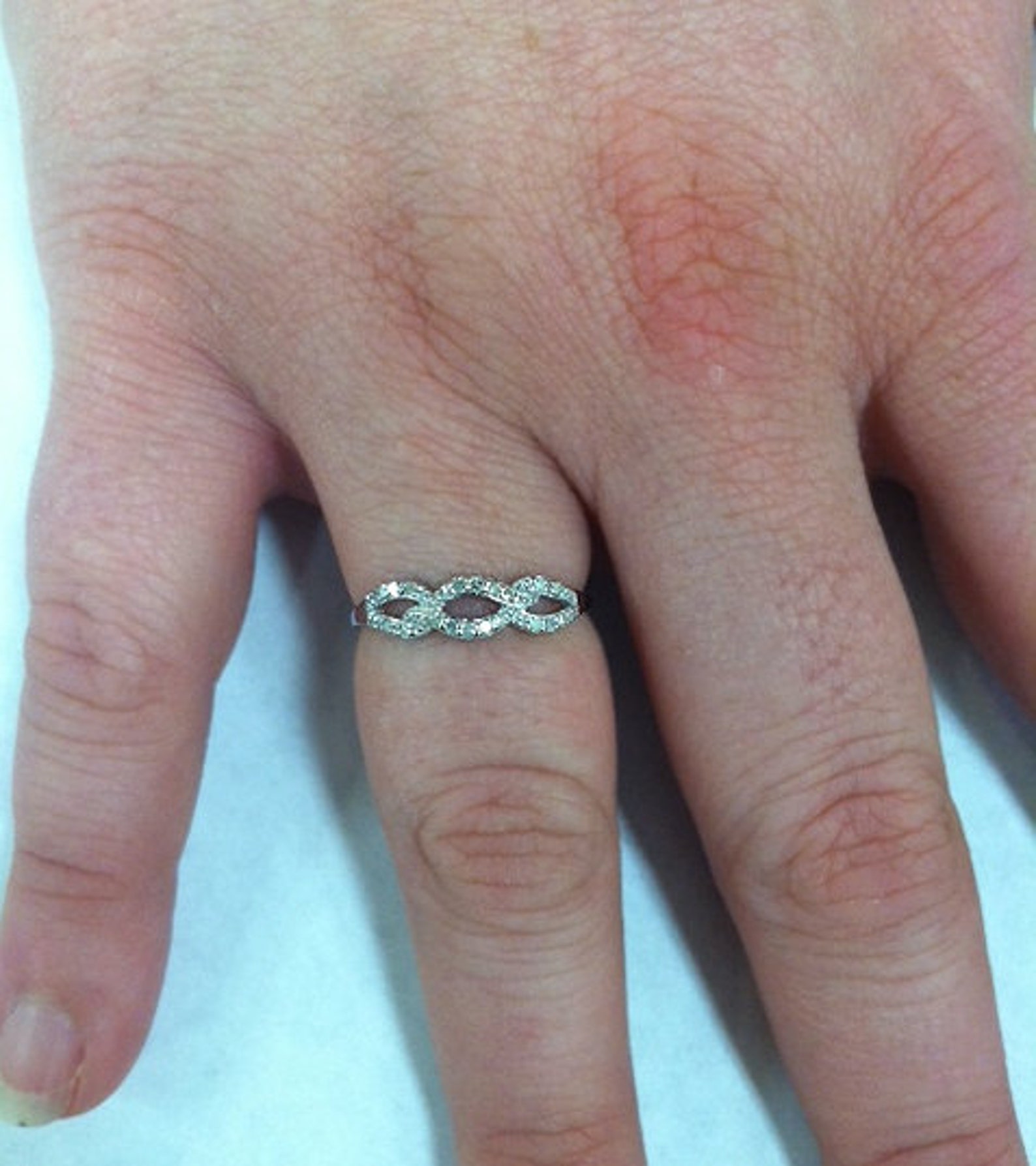 Diamond Infinity Ring 1/10CT 10K White Gold Anniversary Band - Etsy