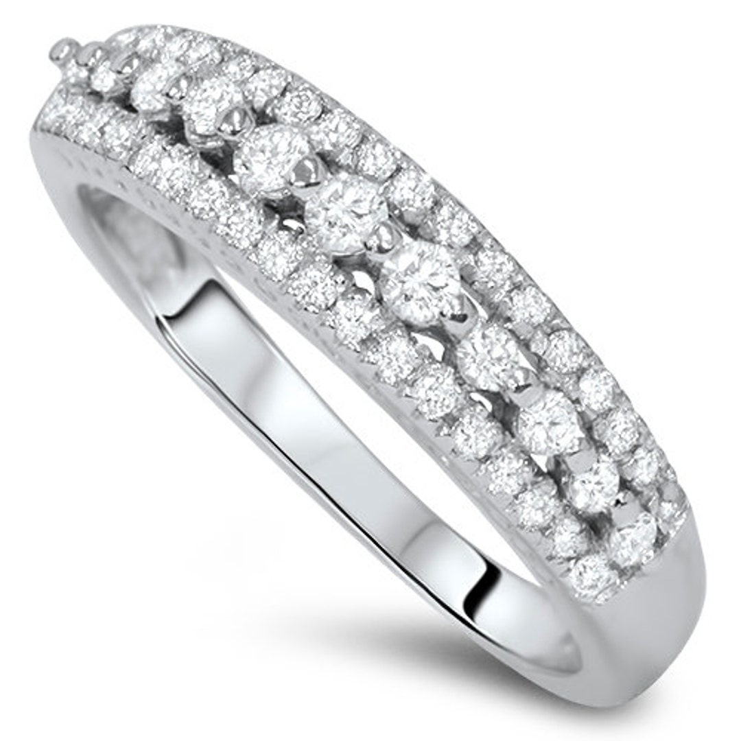 Diamond Wedding Ring Stackable Diamond Ring White Gold 1/4CT - Etsy