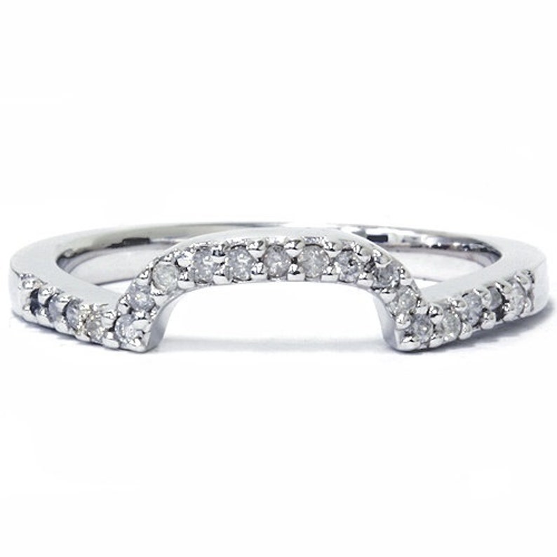 Notched Diamond Wedding Ring 1/4CT Curved Anniversary Guard - Etsy