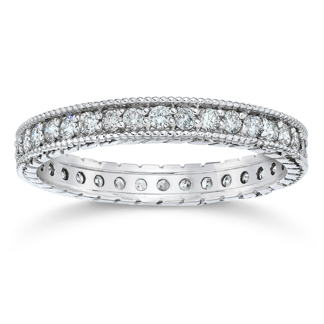 Diamond Eternity Ring Stackable Diamond 5/8CT Vintage Art Deco Eternity ...