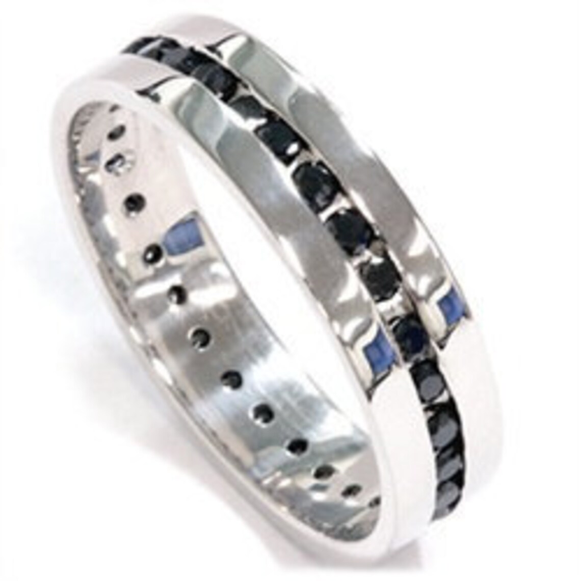 Mens Black Diamond Eternity Ring Comfort Fit Channel Set - Etsy