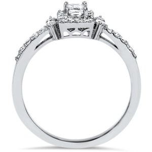 Princess Cut Diamond Vintage Halo Engagement Promise Ring .45ct 10K ...