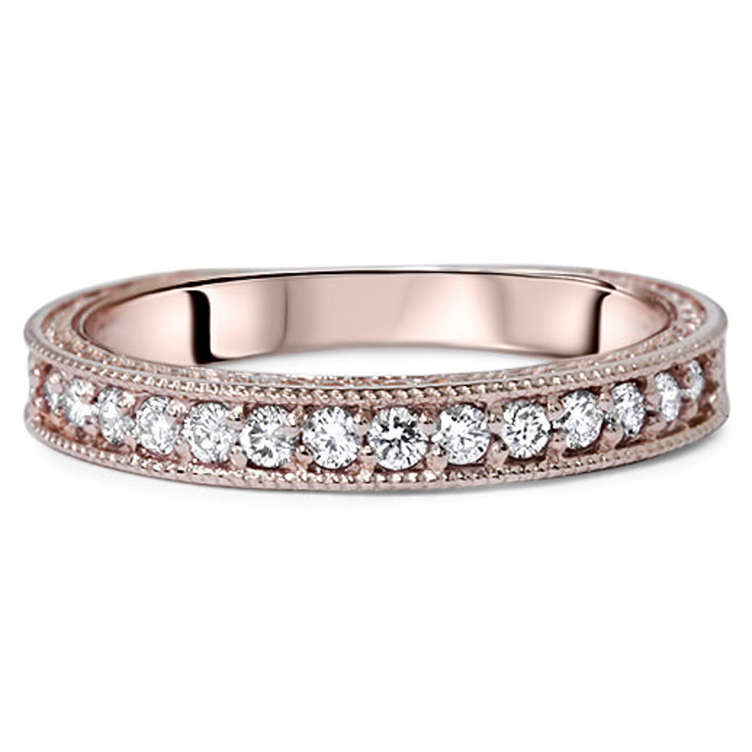 VS .30CT Vintage Diamond Rose Gold Ring 14 Karat Womens - Etsy