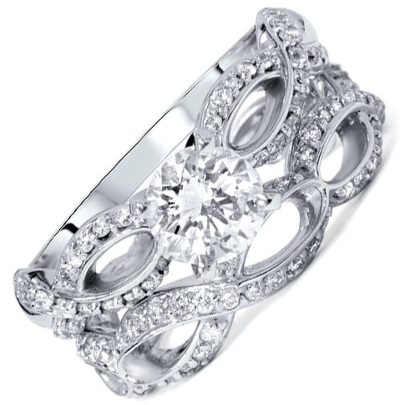 1.50CT Infinity Eternity Engagement Ring Matching Wedding Band - Etsy