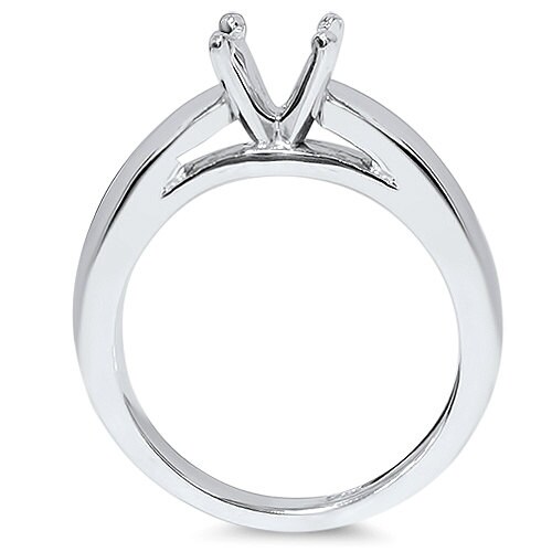 Solitaire Cathedral Ring 14K White Gold - Etsy