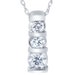 1.00CT 3-stone Diamond Bar Set Pendant 14 Karat White Gold, Three Stone ...