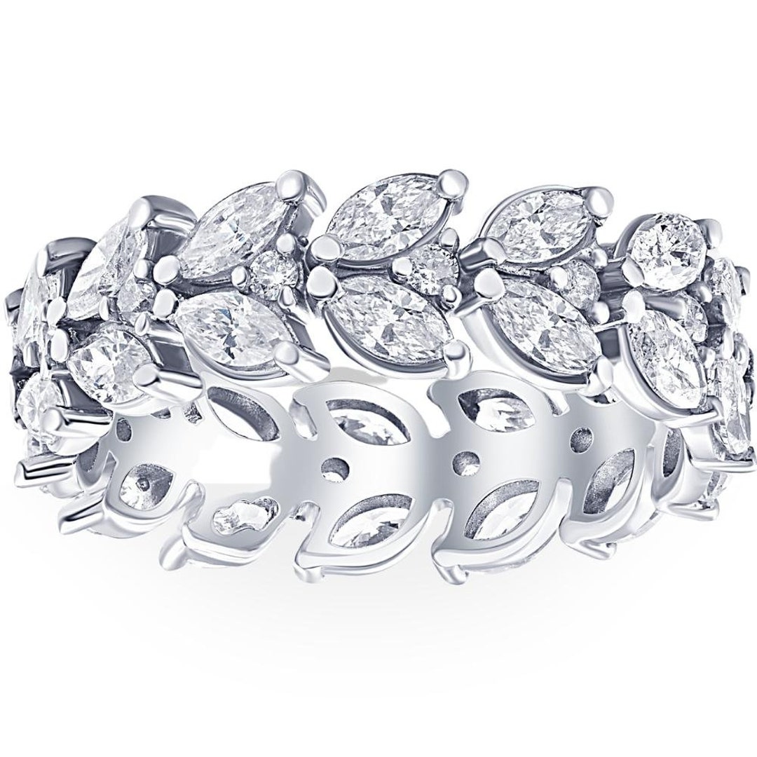 2 3/4ct Marquise Diamond Eternity Ring 14K White Gold - Etsy