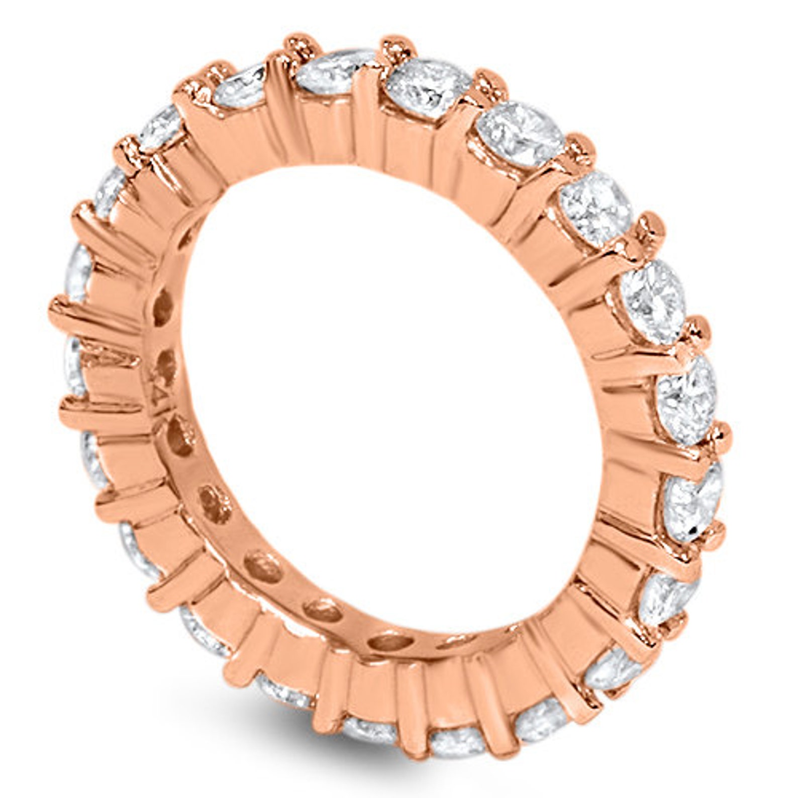2.00ct Diamond Rose Gold Eternity Ring 14K Womens Anniversary - Etsy