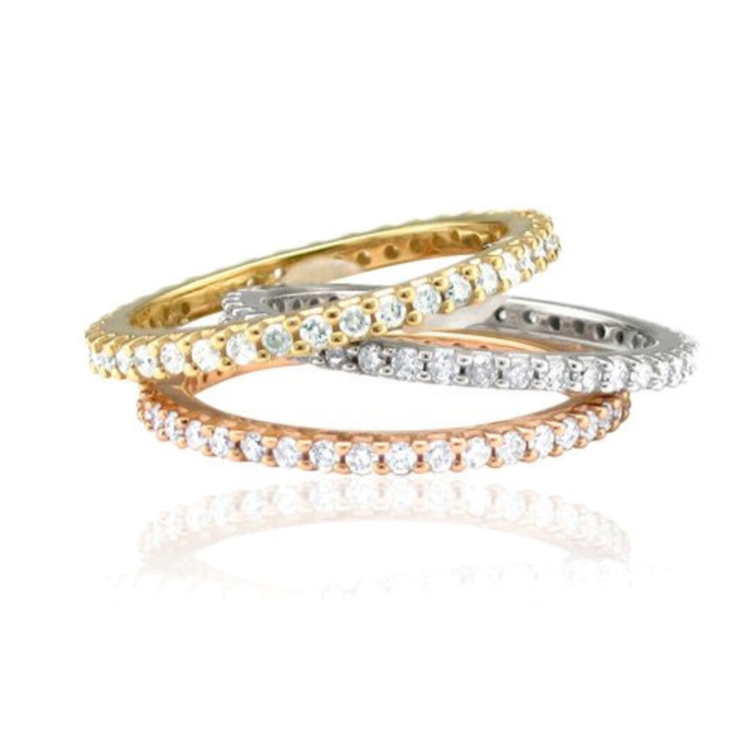 Diamond .60CT Eternity Ring Stackable Wedding Band Womens Anniversary ...