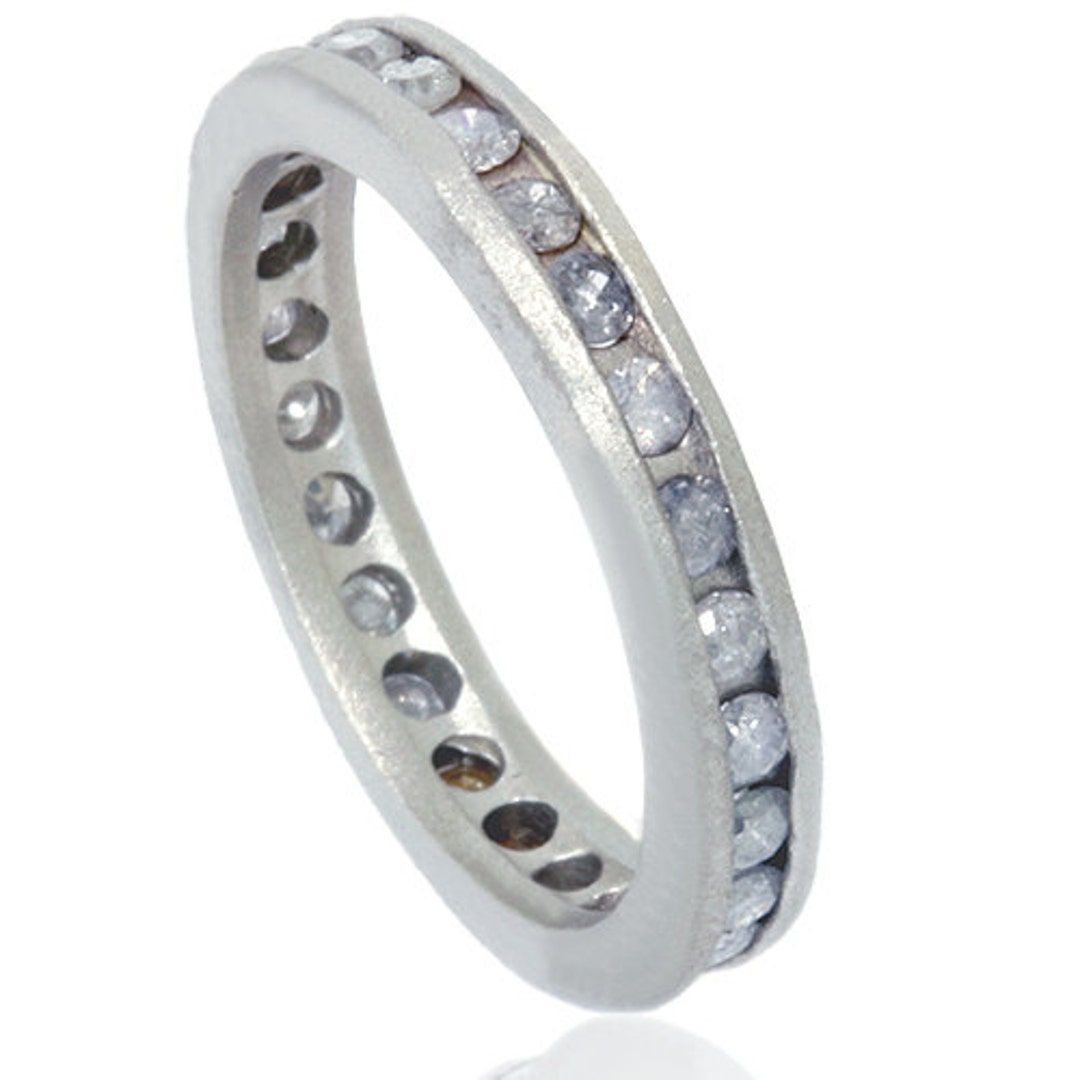 Gray Diamond 1.50CT Organic Diamond Eternity Wedding - Etsy