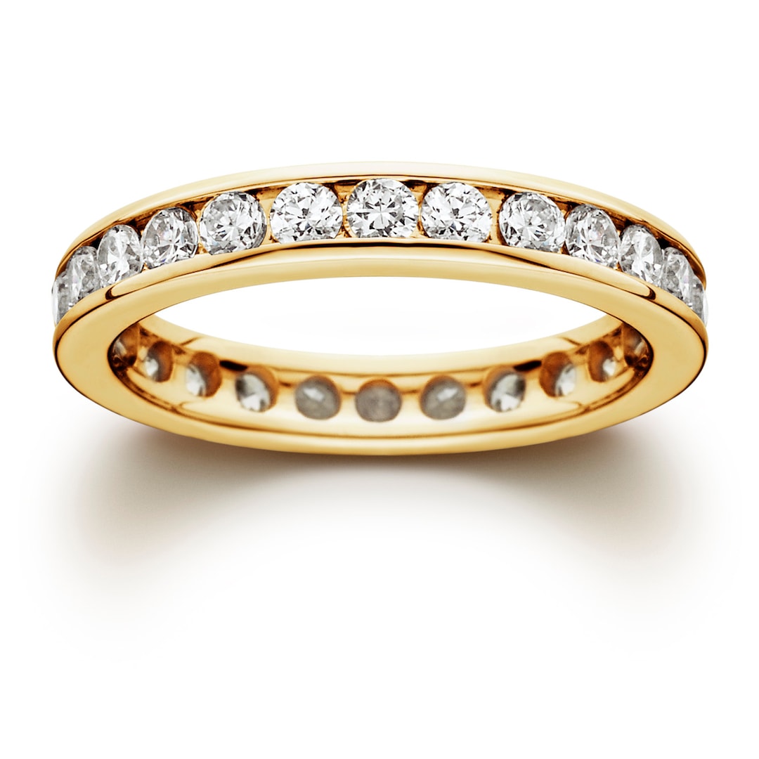 Gold Diamond Ring, Gold Eternity Ring Yellow Gold Diamond Eternity Ring ...