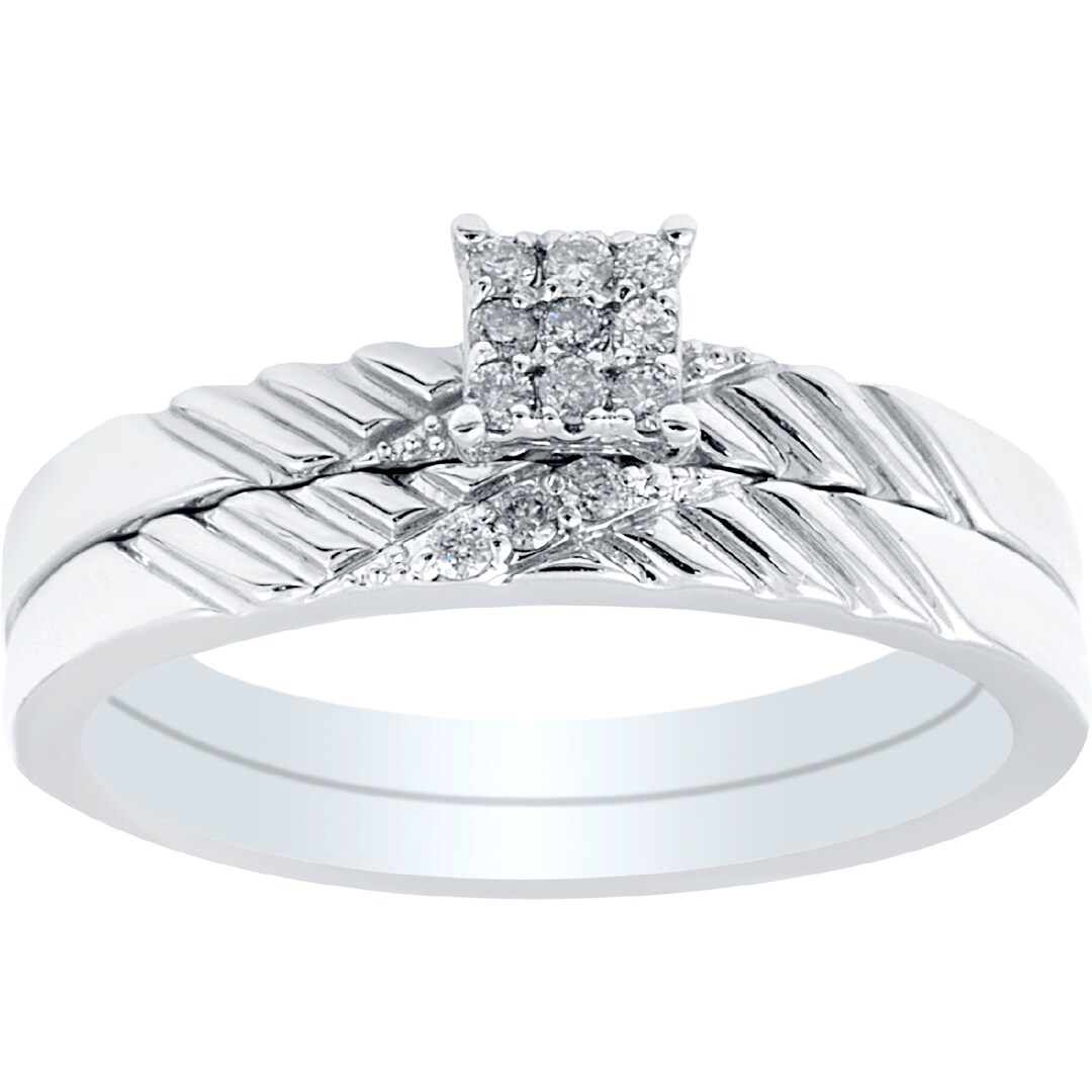 Diamond Engagement Ring Matching Wedding Band Bridal Ring Set - Etsy