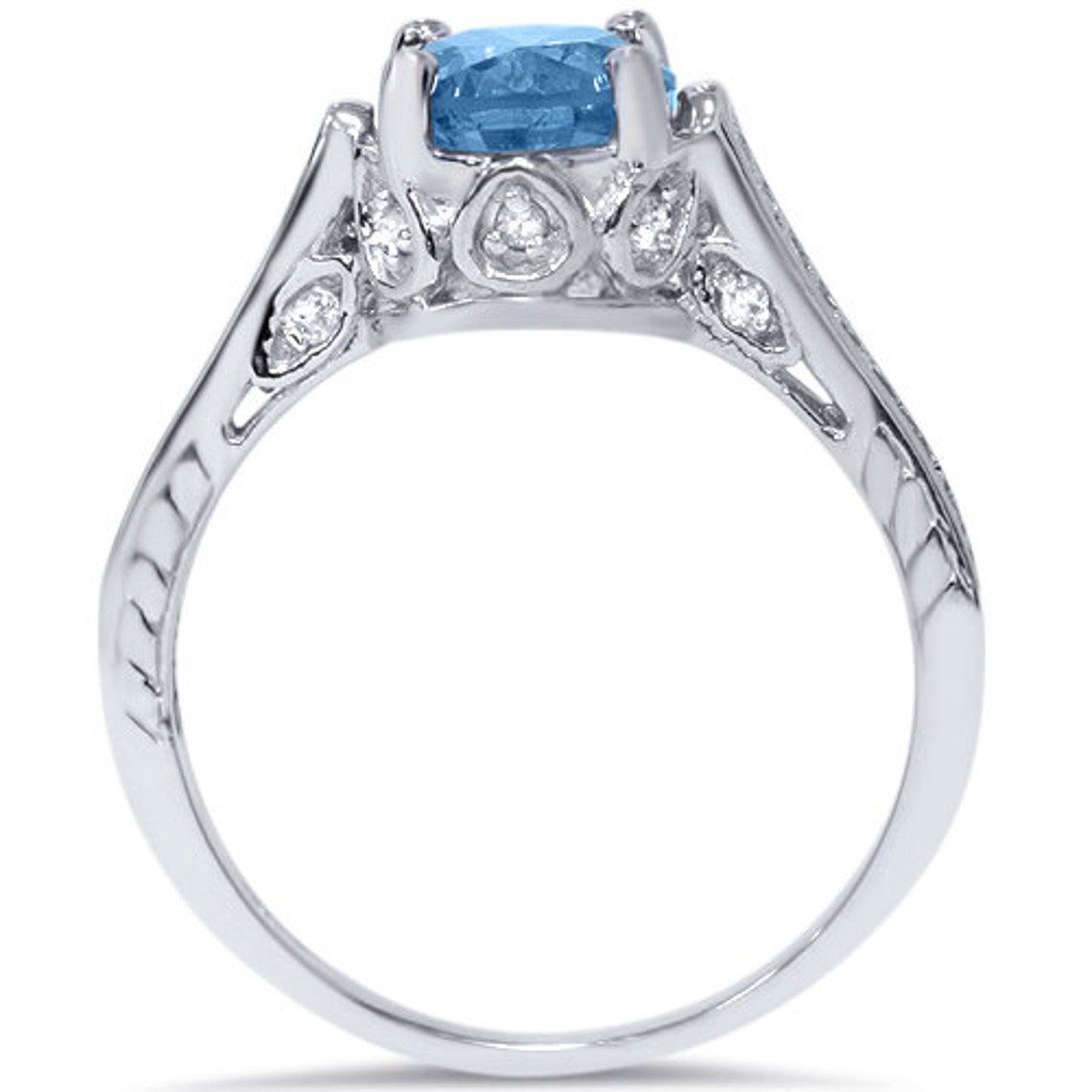 Blue Diamond Vintage Engagement Ring 2.25CT Blue Diamond | Etsy