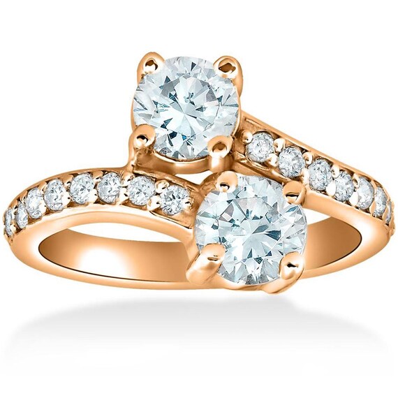 Buy Pompeii 1 1 2 Cttw Forever Us 2 stone Diamond Engagement Forever Us Ring 14k Rose Gold Online in India Etsy