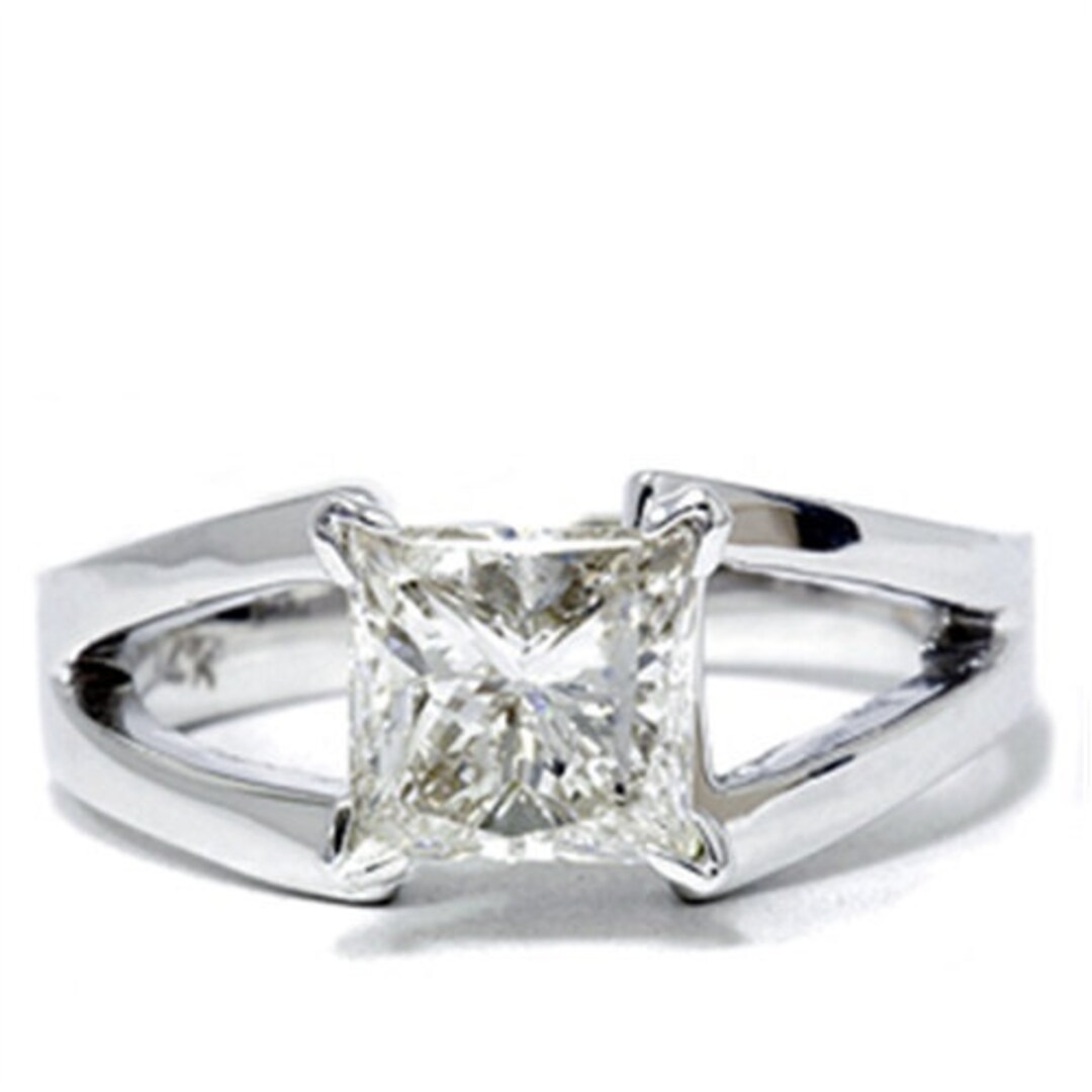 Princess Cut Diamond Engagement Ring, Princess Cut Solitaire Diamond ...