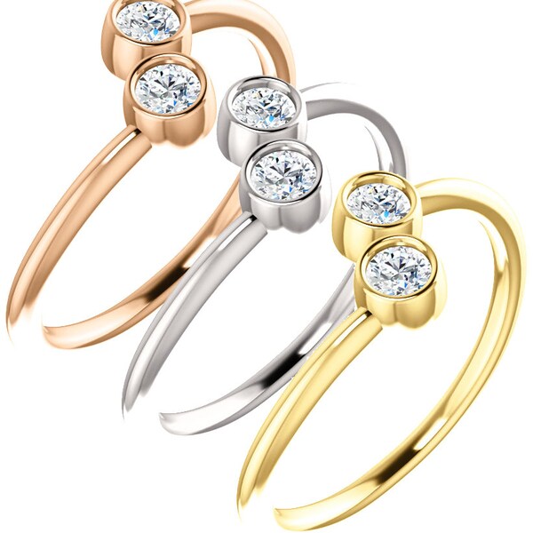 Two Stone Ring - Etsy