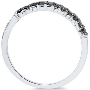 Black Diamond .30CT Ring 14K White Gold Stackable Anniversary - Etsy