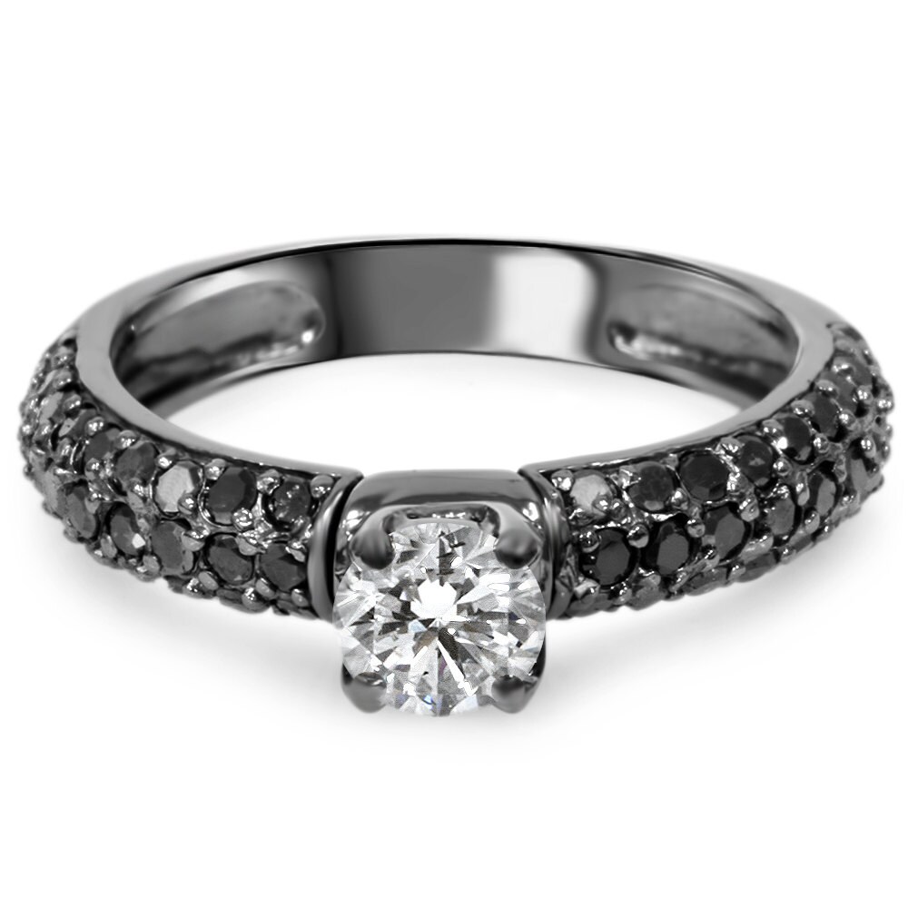 Black Diamond Engagement Ring Black Diamond Ring Black Gold | Etsy