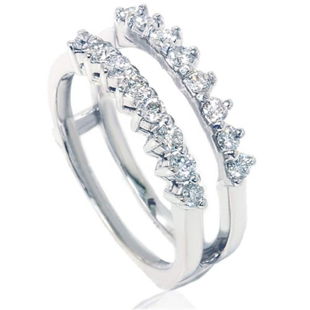 Wedding Ring, Engagement Insert Ring Diamond Guard Ring Enhancer .60CT ...