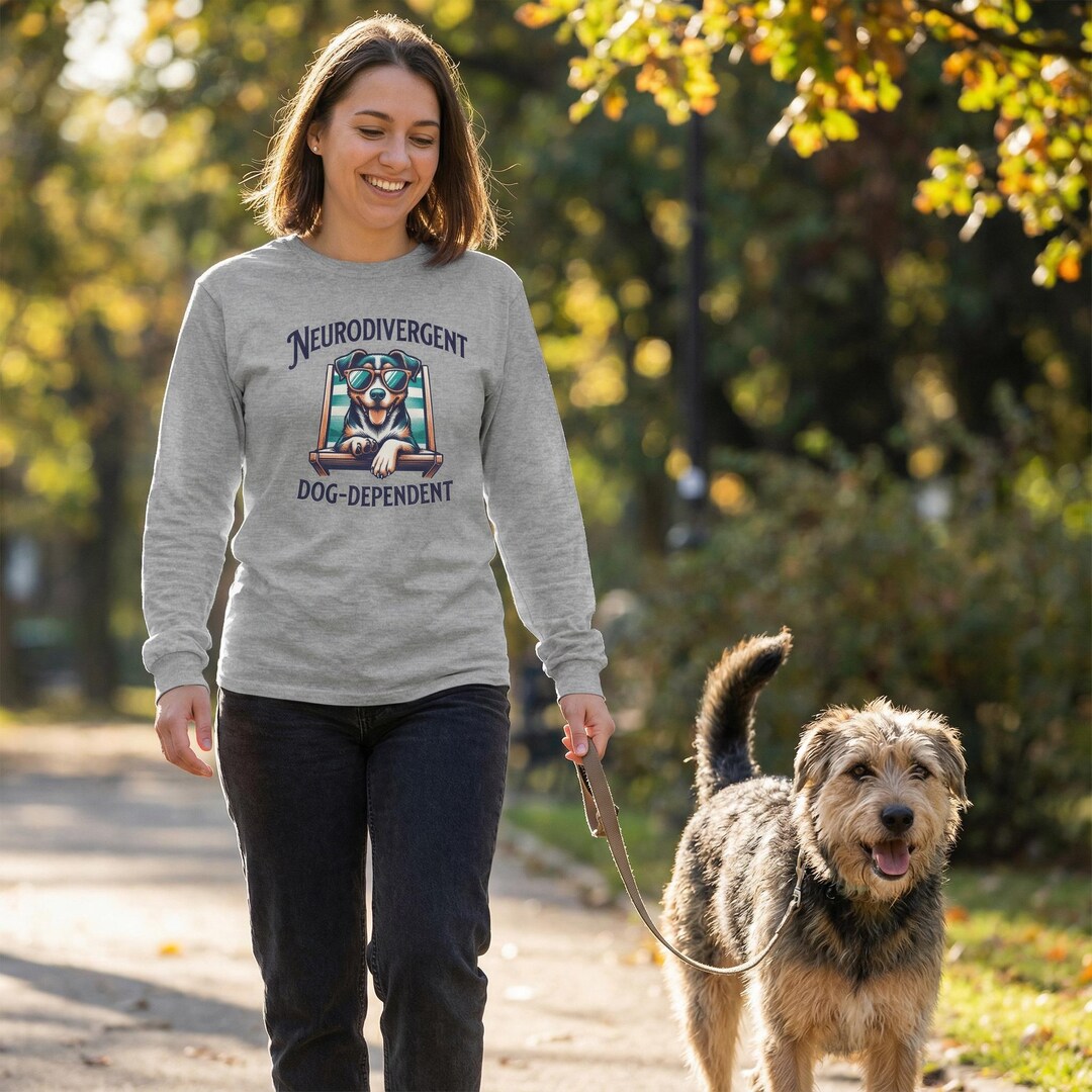 Neurodivergent Dog-dependent Long Sleeve Tee | Audhd Pride - Etsy
