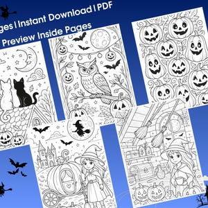 Magical Halloween Nights Coloring Page (20 PDF Pages) – Instant ...