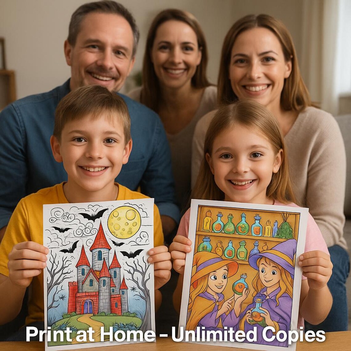 Magical Halloween Nights Coloring Page (20 PDF Pages) – Instant ...