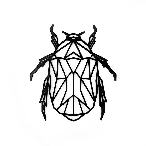 Geometric Beetle Wall Art Shelfie Wooden wall Hanging Bug | Etsy