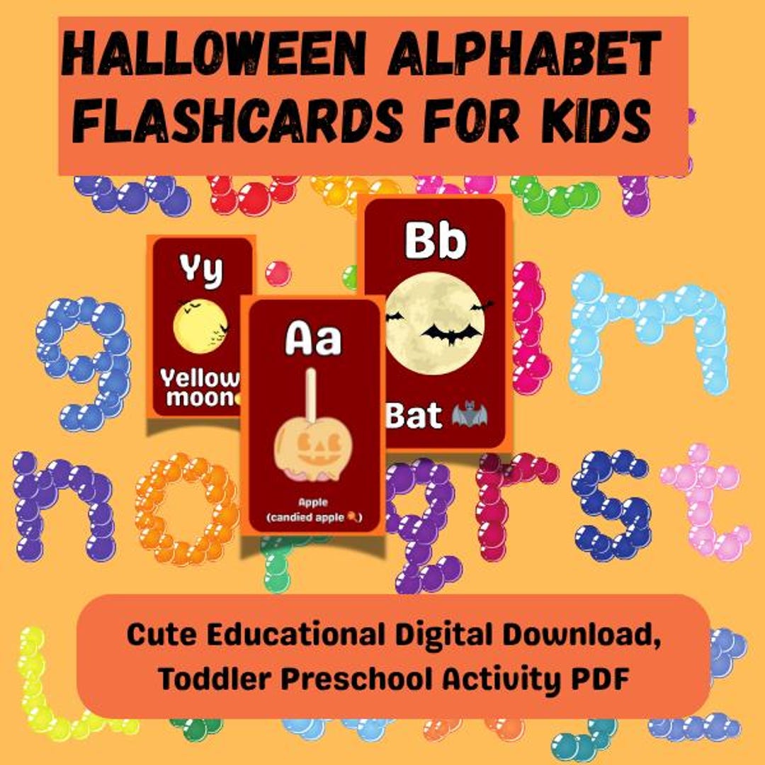 Halloween Alphabet Flashcards: Spooky ABC Learning (printable PDF) - Etsy