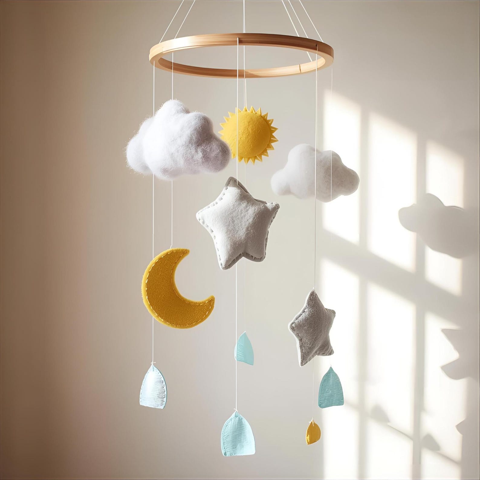 Handmade Sky Felt Baby Mobile: Sun, Moon & Stars (PDF ) - Etsy