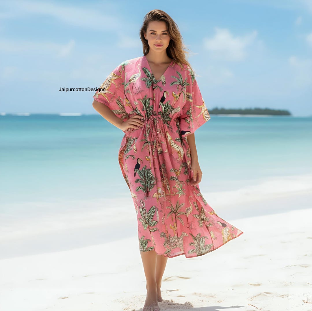 Women’s Cotton Kaftan Dress | Resort Wear | Flowy Comfortable Daily ...