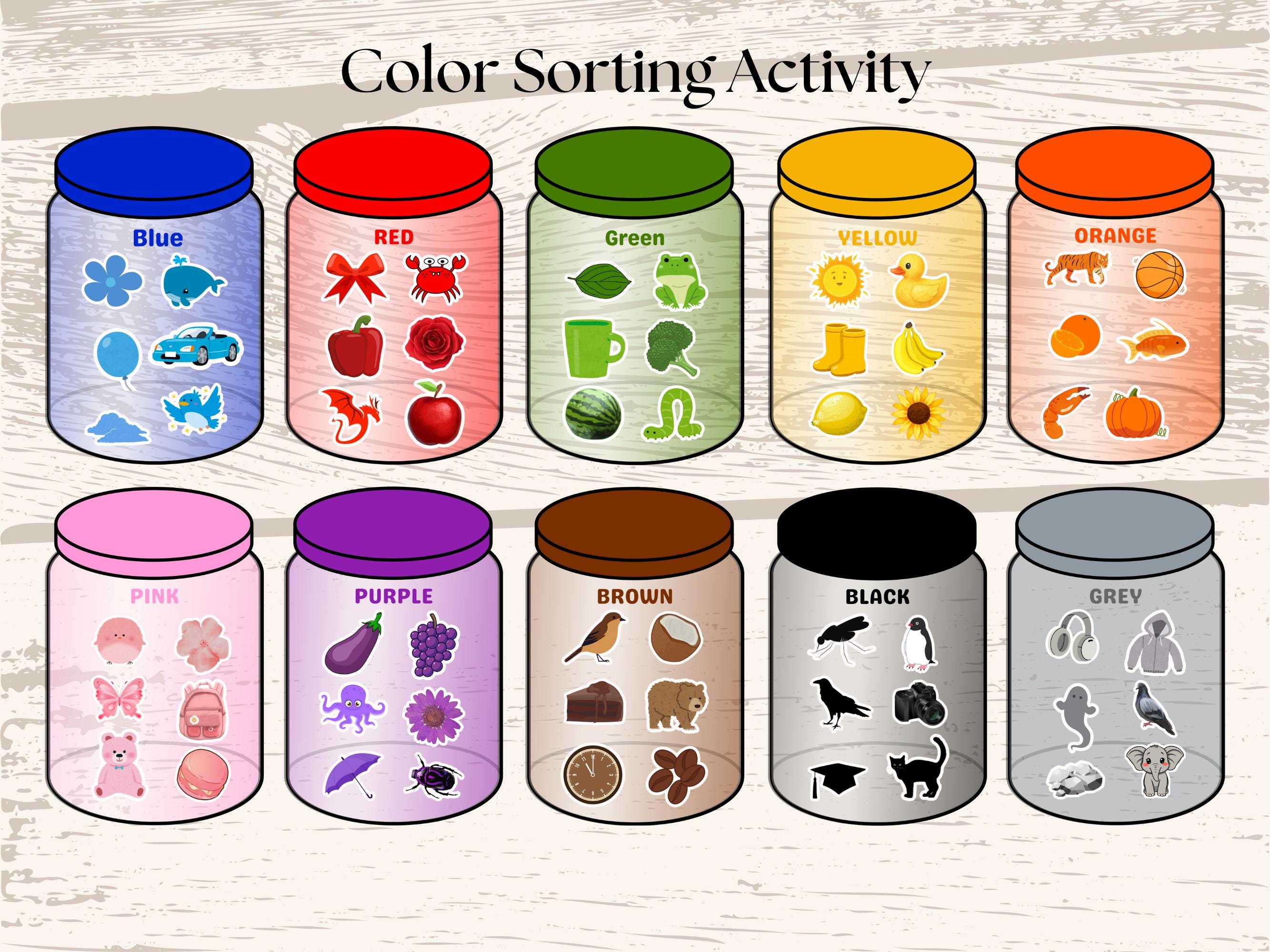 Color Sorting Activity Template Color Matching Jars Kids Color Matching ...