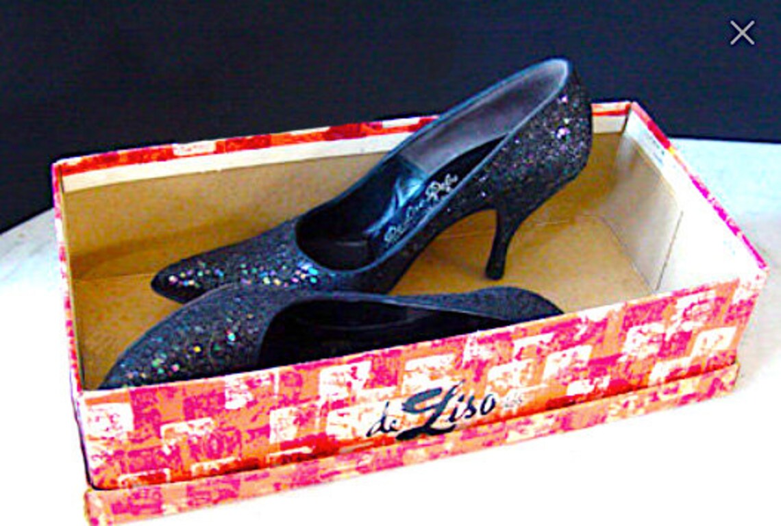 60s Stiletto Heels Sparkly Spiked Heels by Des Liso Debs Original Box ...