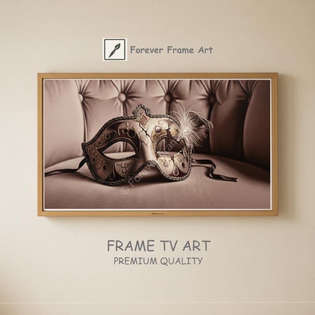 Elegant Masquerade Mask Art for Samsung Frame TV - Sophisticated Dark ...