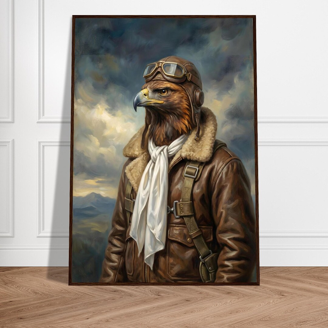 Aviator Eagle Portrait Print, Vintage Steampunk Wall Art (digital ...