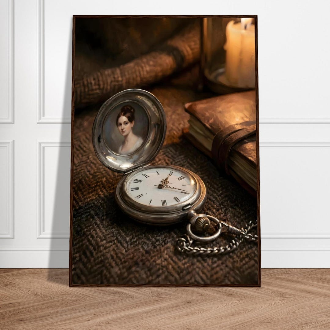 Vintage Pocket Watch Portrait Print, Dark Academia Decor (digital ...