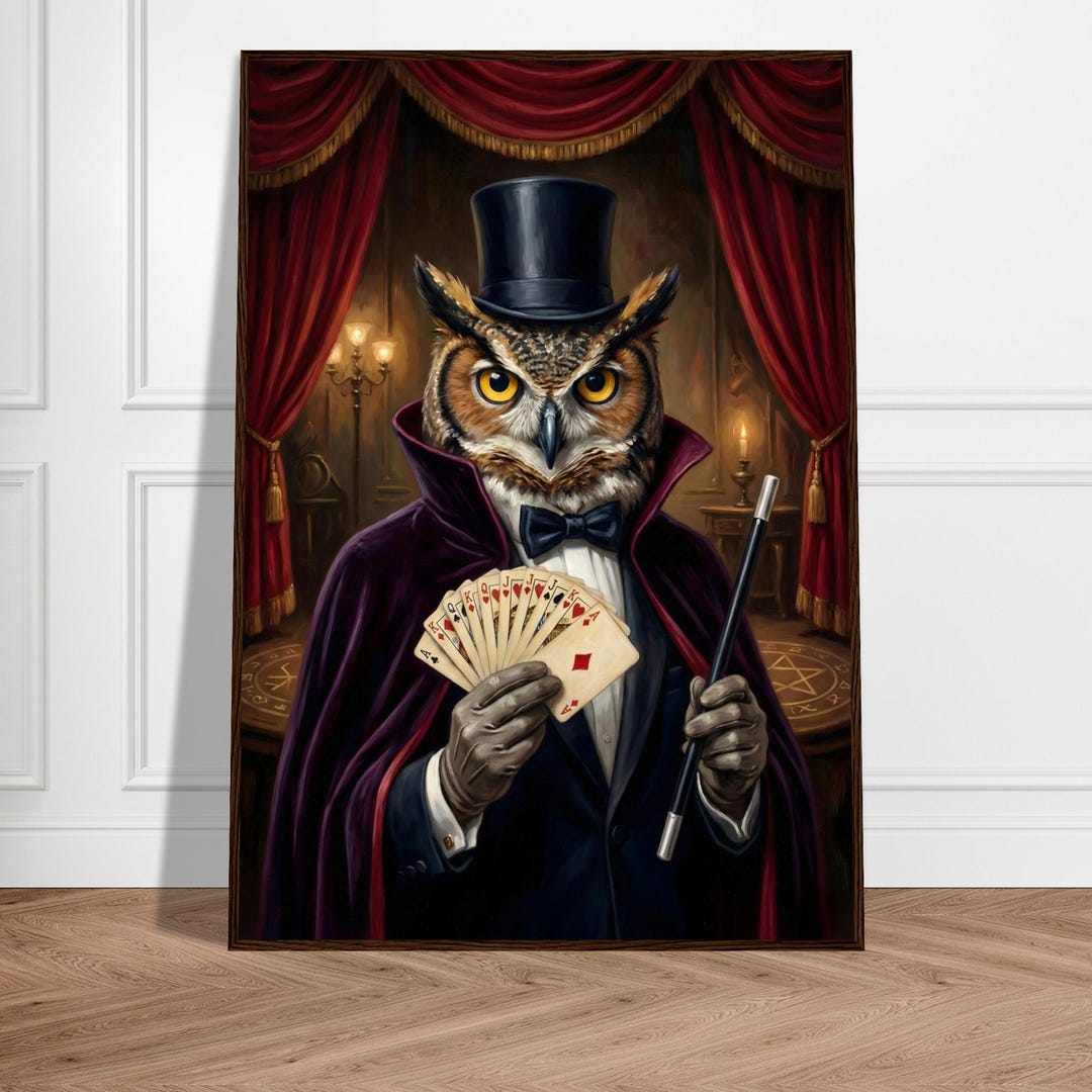 Magician Owl Vintage Print, Dark Academia Magic Decor (digital Download ...